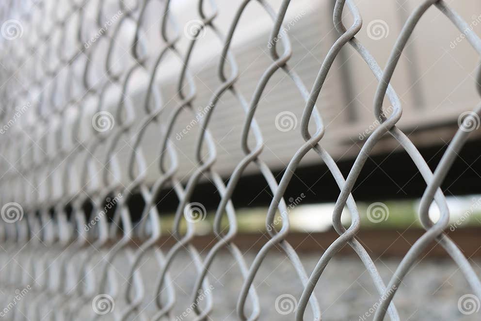 Up Close on Chain Link Fence - Angled Stock Image - Image of inter ...