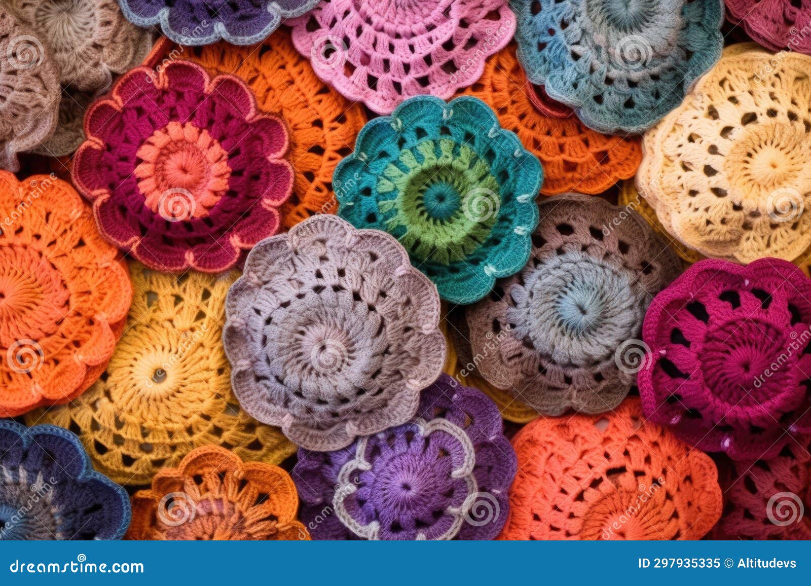Up-close Click of Crochet Patterns in a Hat Stock Image - Image of ...