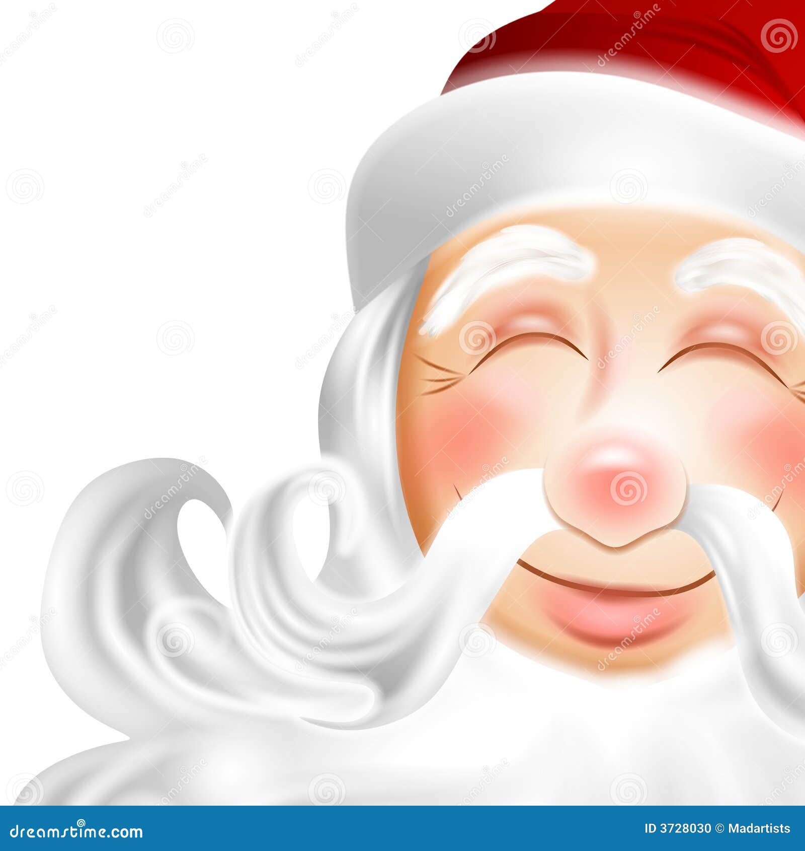 Up Close Face of Santa Claus 3 Stock Illustration - Illustration of ...