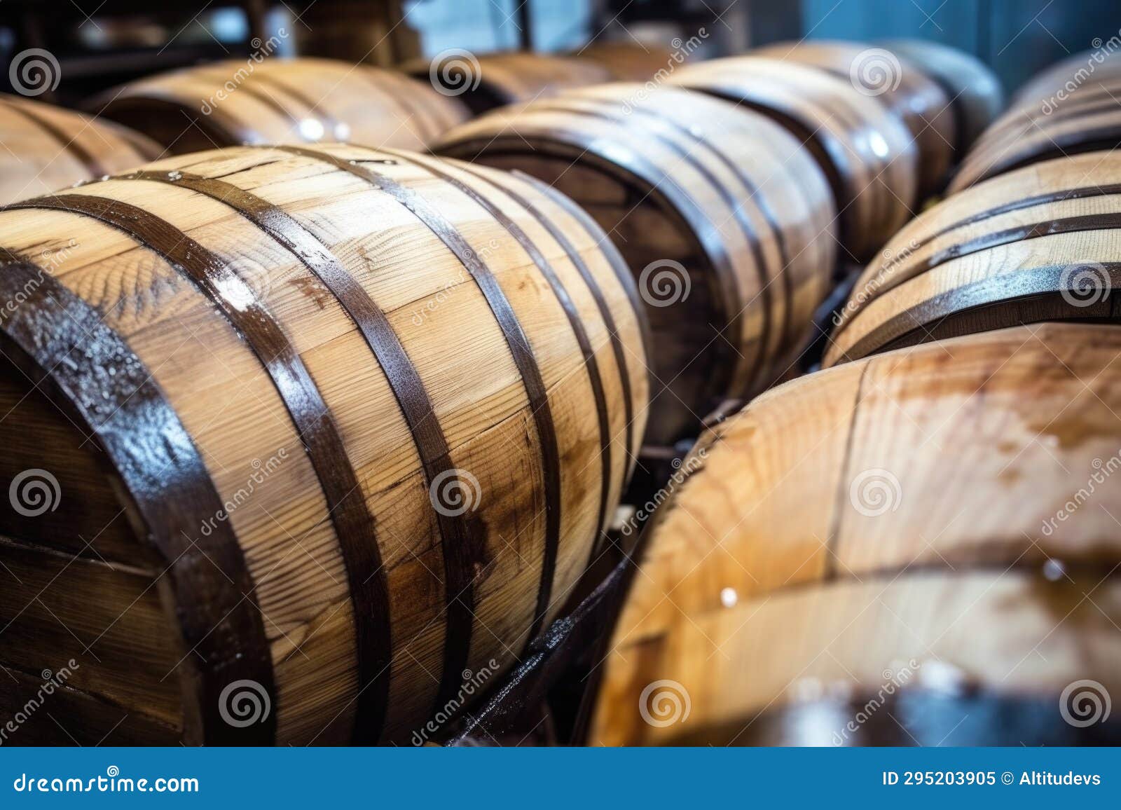Up-close Grains of Wooden Barrels in Manufacturing Process Stock Image ...