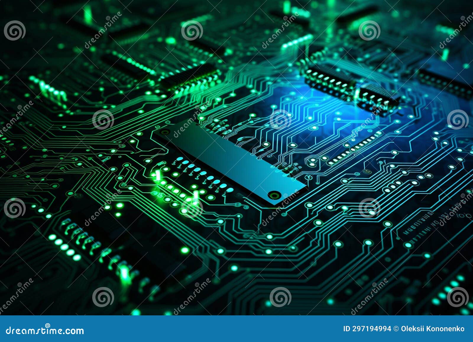 An Up-close Image of a Computer S Printed Circuit Board, Revealing a ...