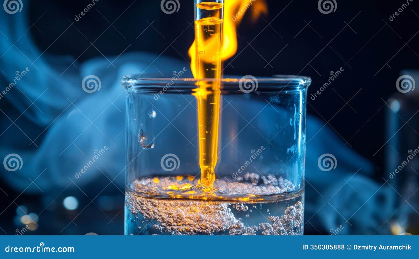 An Up-close Image of a Test Tube Burning, Its Liquid Dripping into a ...