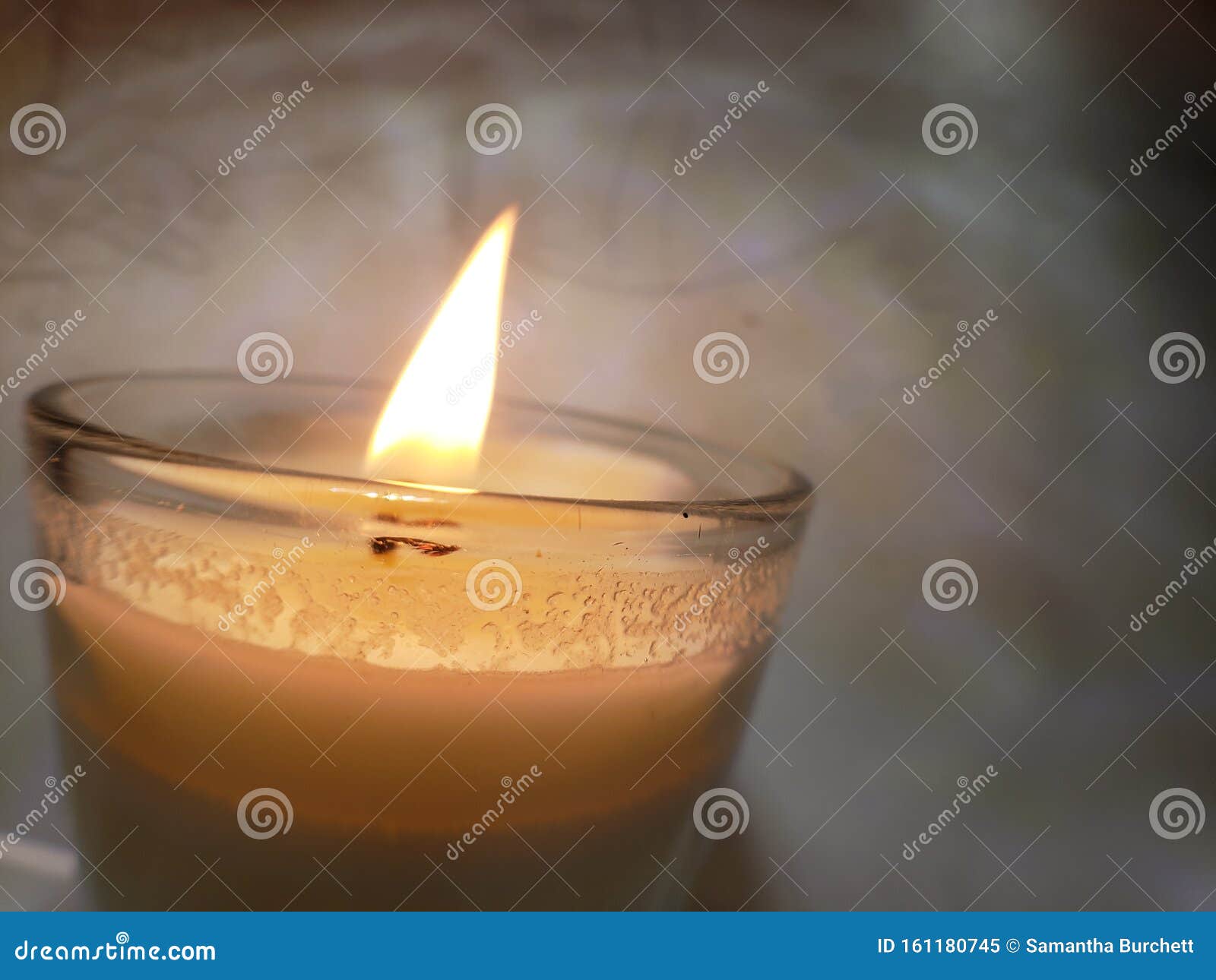 Up Close Lit Candle Burning Stock Image - Image of wick, candle: 161180745