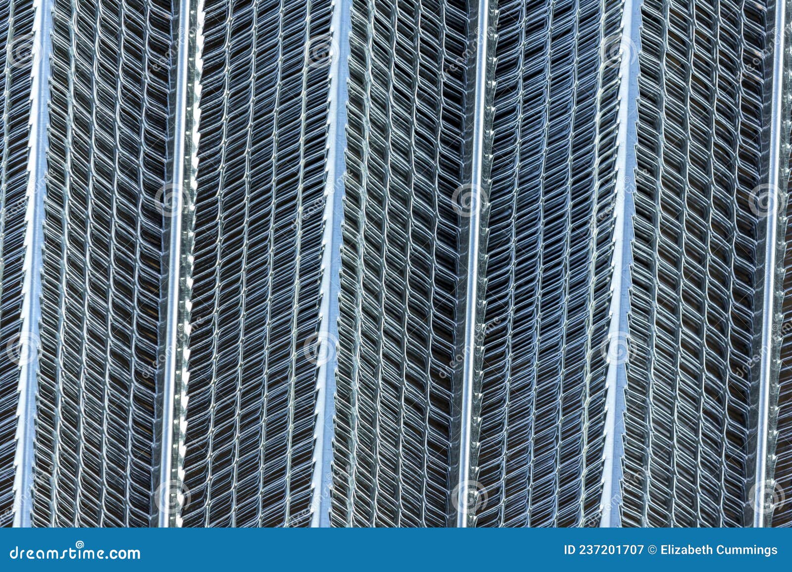 Up Close Metal Mesh Sheet Blue Silver Coloring and Angles Stock Image ...