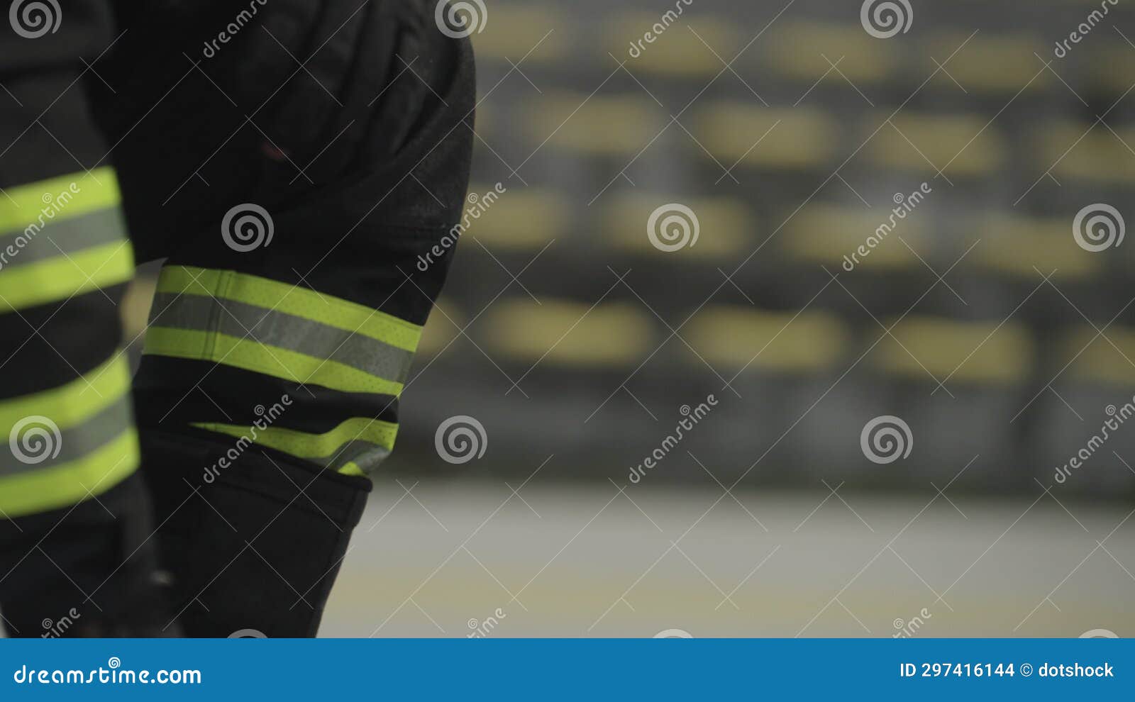An Up-close Shot Captures a Fire Hose with a Powerful Stream of Water ...