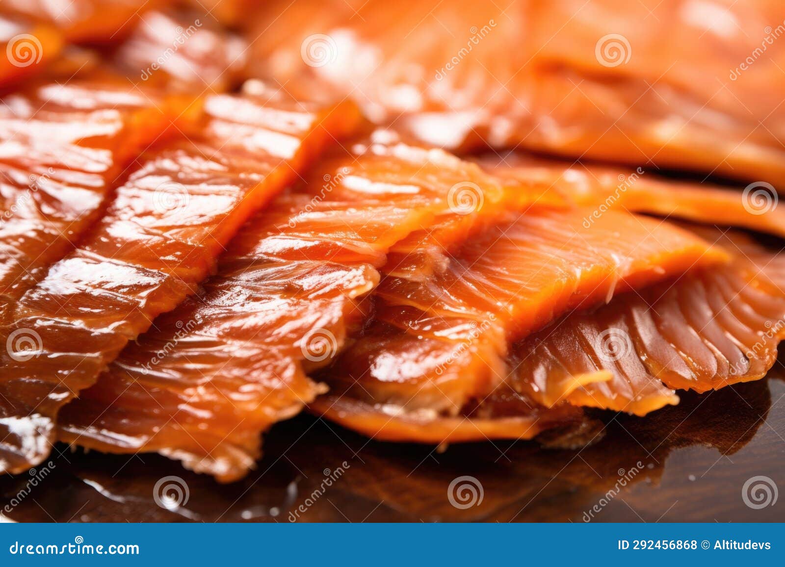 Up-close Shot of Smoked Salmon Texture on a Piece Stock Photo - Image ...