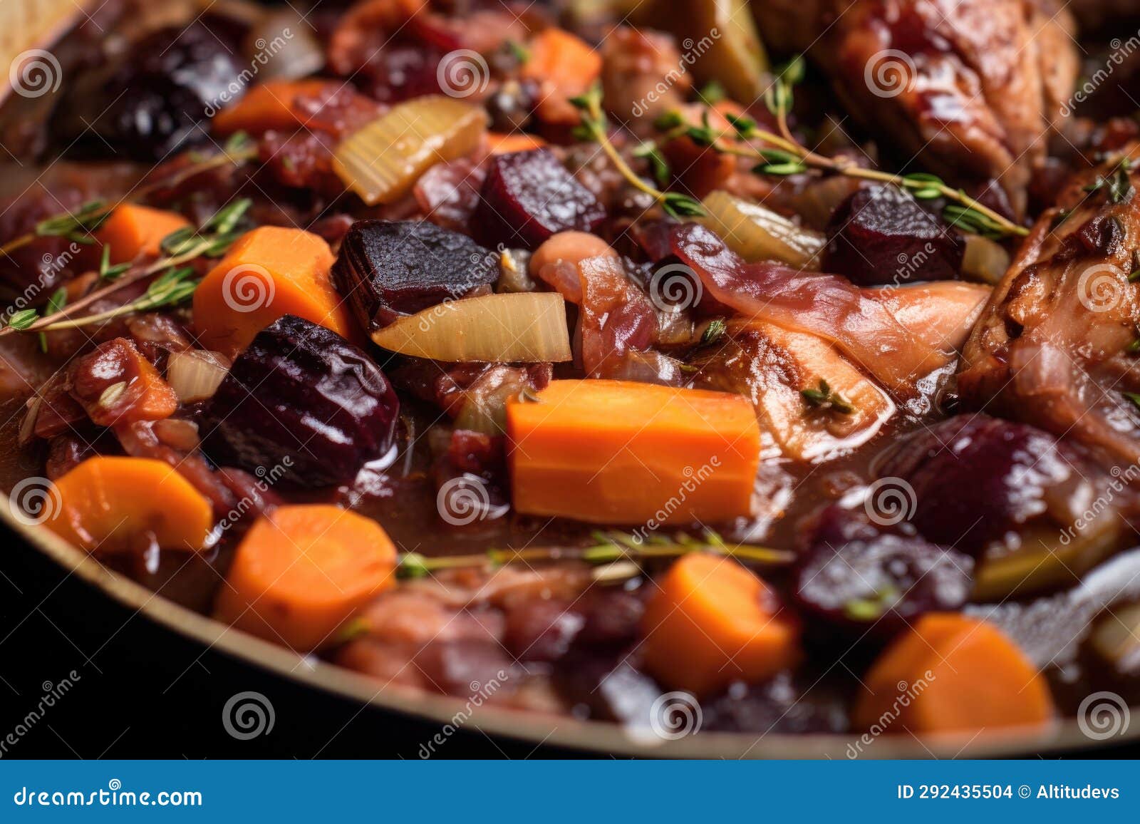 Up-close Texture of a Coq Au Vin Stew Stock Illustration - Illustration ...