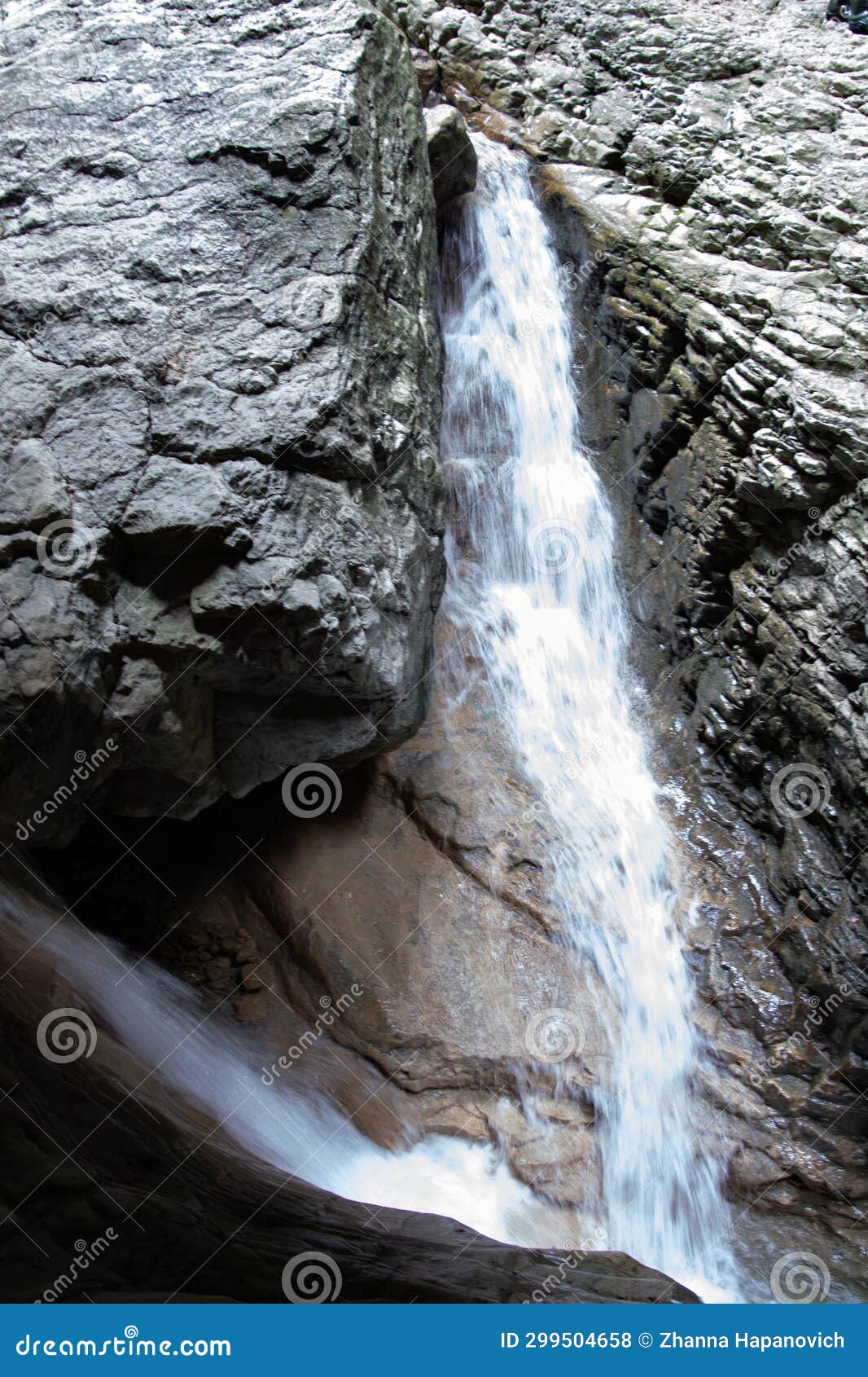 Up-close View of Stream Waterfall Stock Photo - Image of people, silver ...