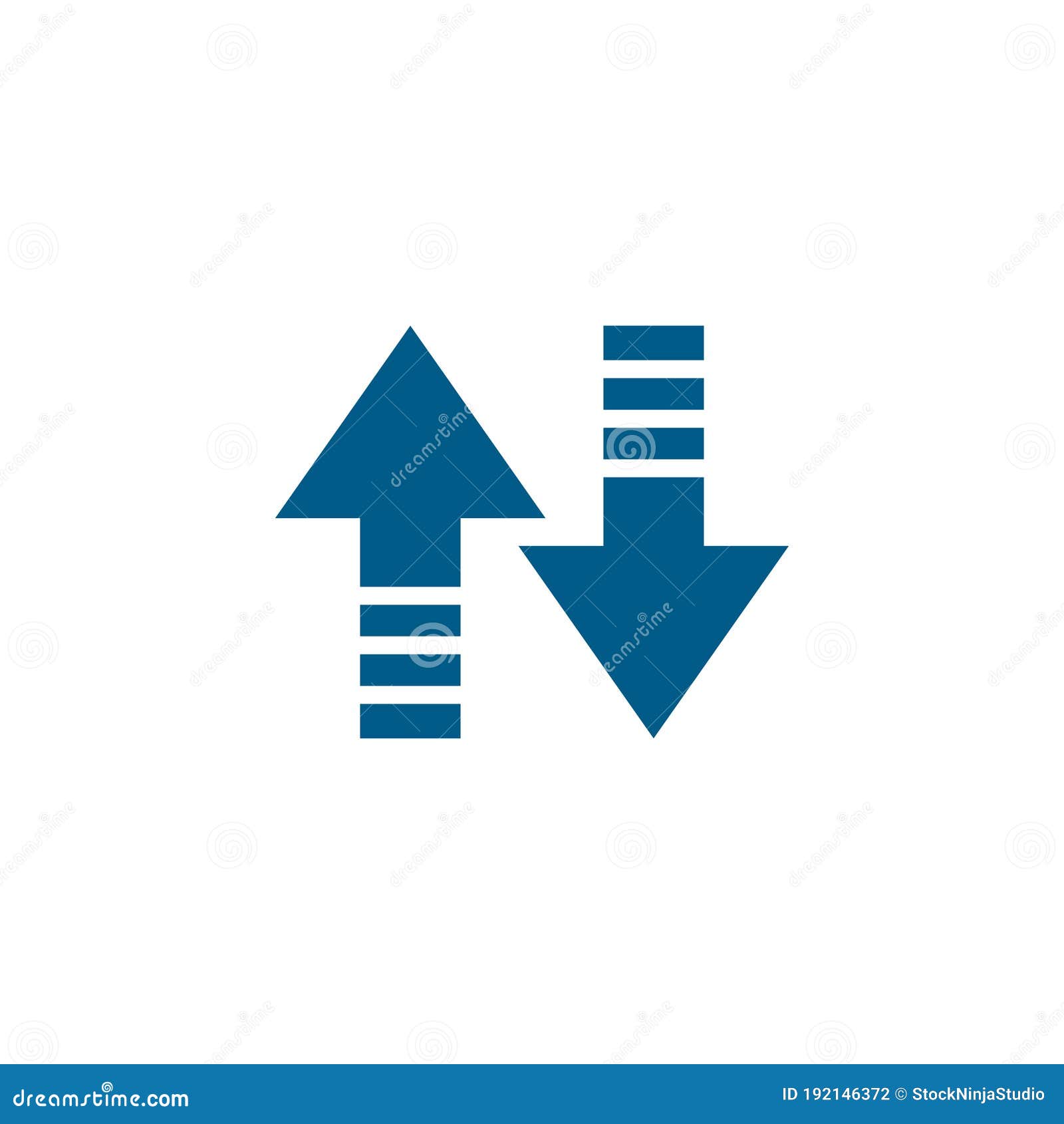 Up-Down Arrow Blue Icon on White Background. Blue Flat Style Vector ...
