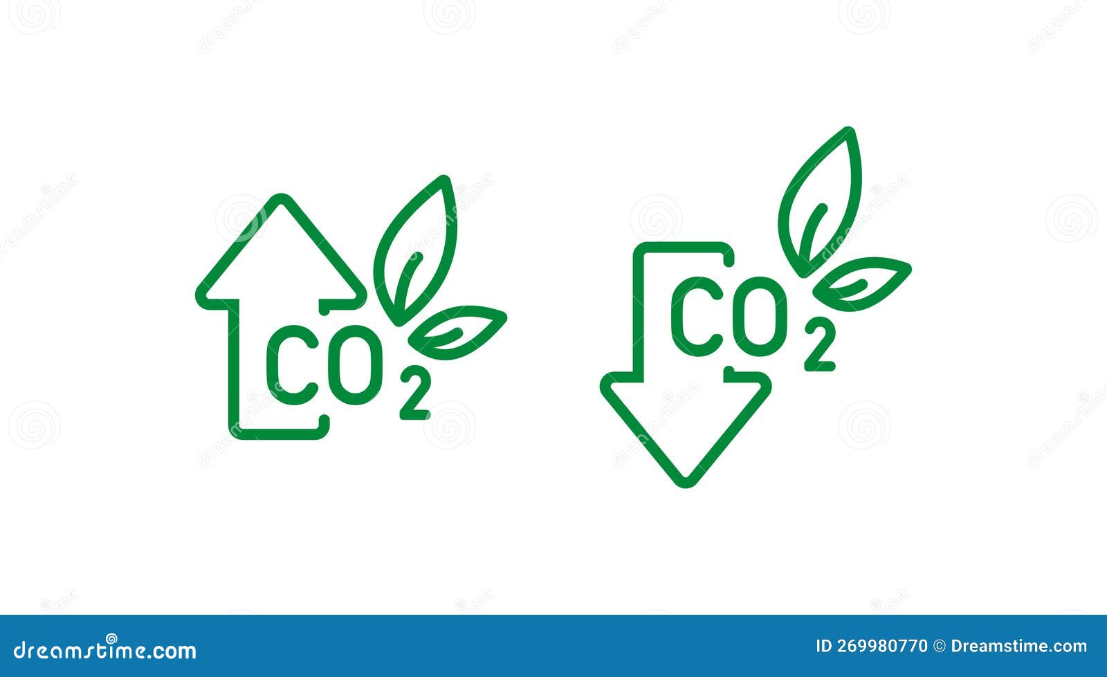 Up and Down Arrow Co2 Icon. Leaf and Co2 Vector Stock Vector ...