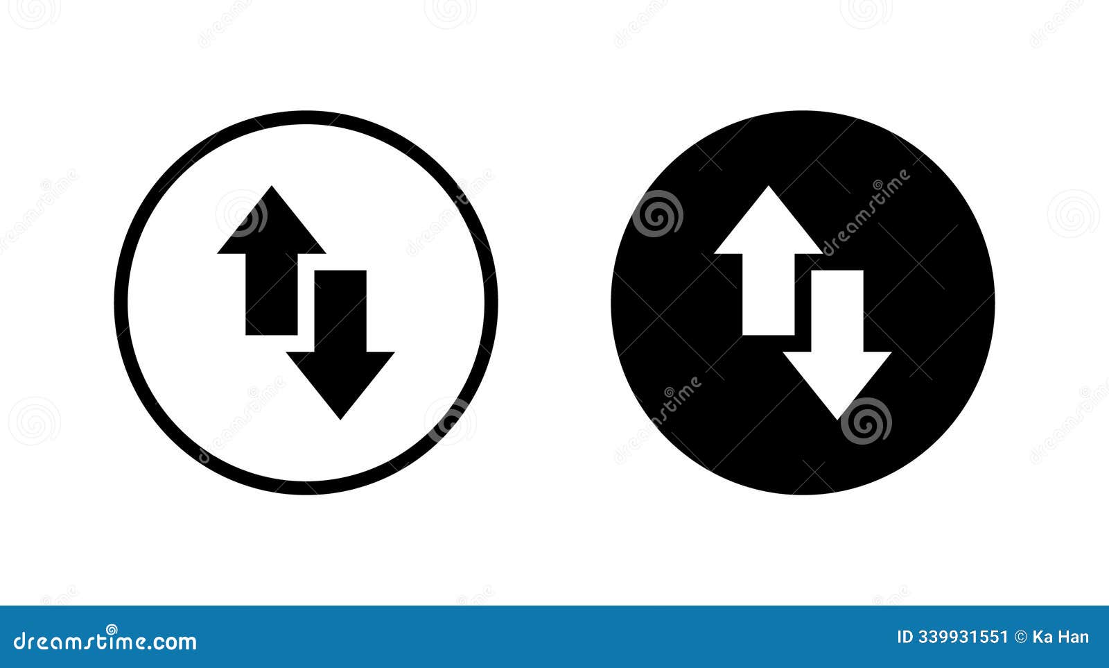 Up Down Arrow Icon on Black Circle Stock Illustration - Illustration of trendy, circle: 339931551