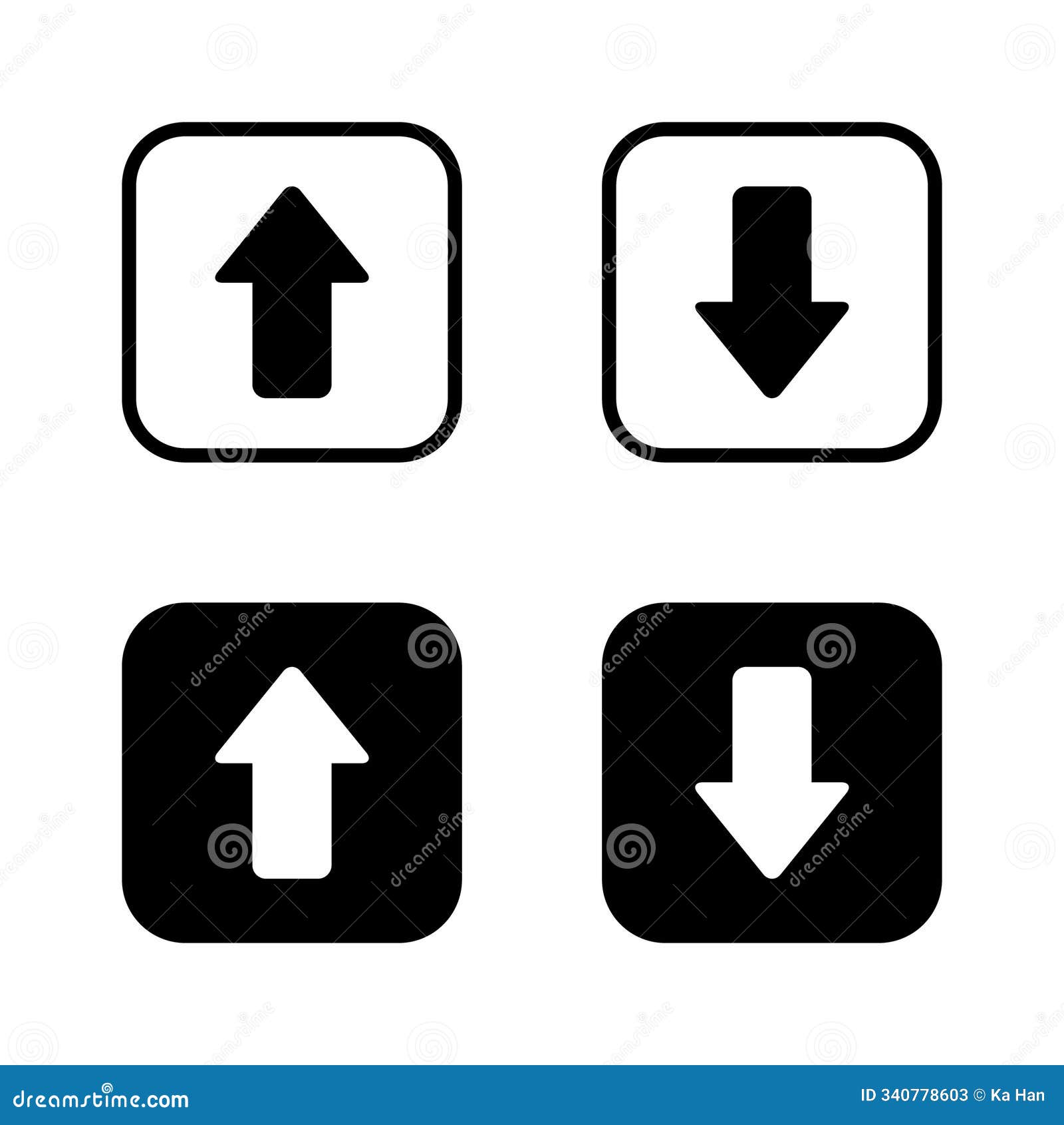 Up and Down Arrow Icon on Black Square. Upward and Downward Sign Symbol ...