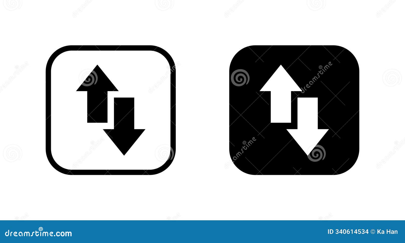 Up Down Arrow Icon on Black Square Stock Illustration - Illustration of ...