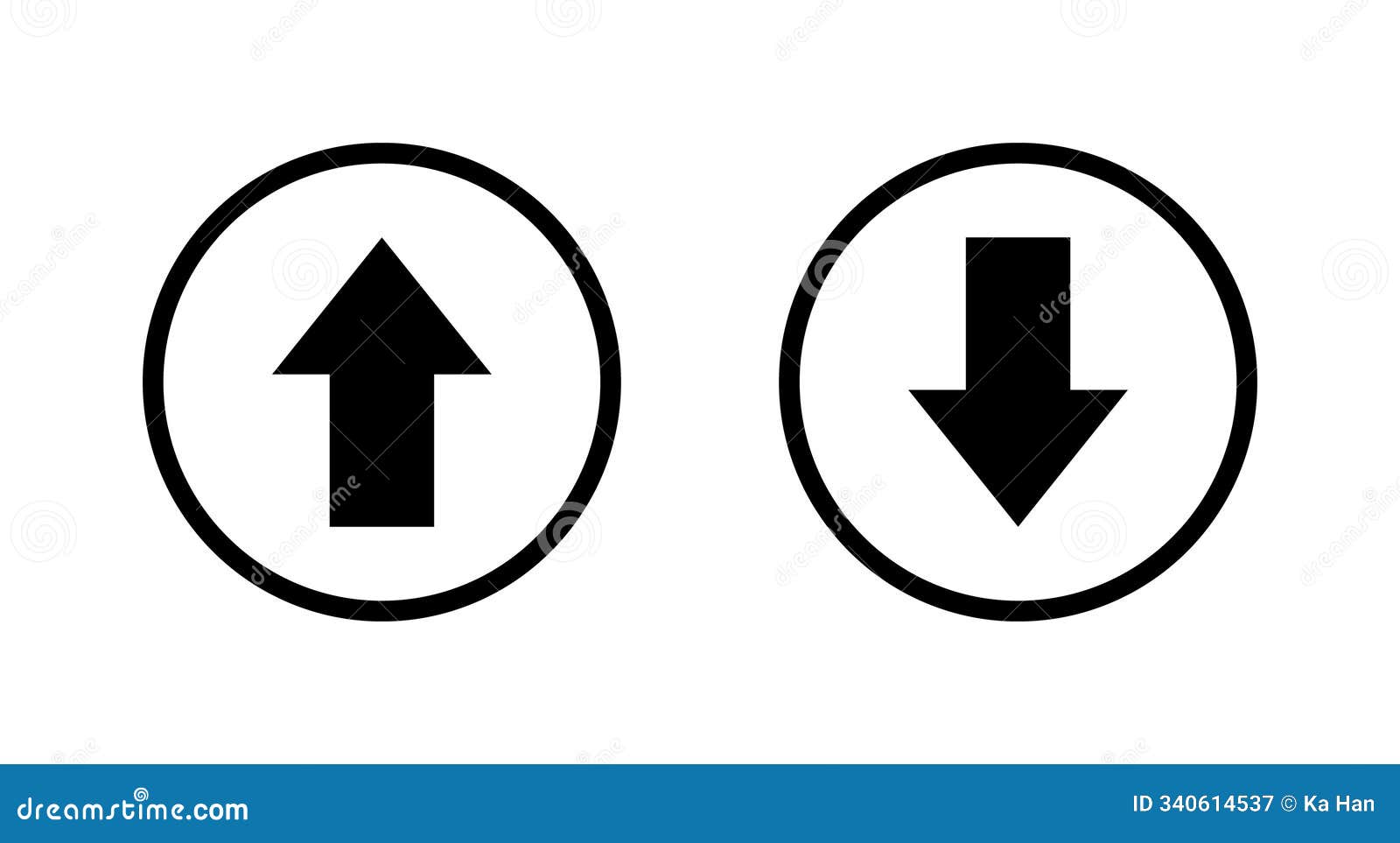 Up and Down Arrow Icon on Circle Line. Upward and Downward Sign Symbol ...