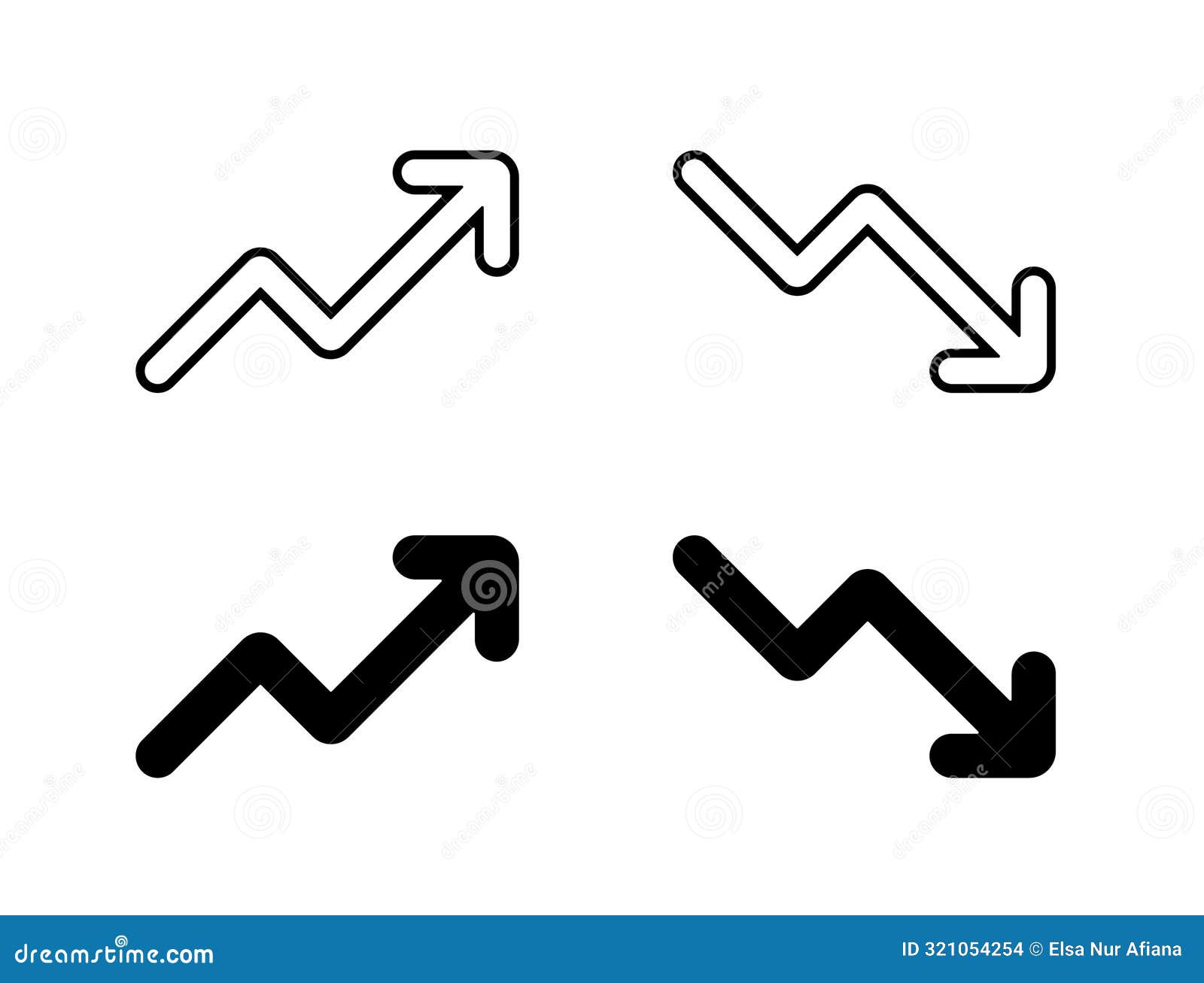 Up and Down Arrow Icon. Rising and Falling Sign Symbol. Increase and ...