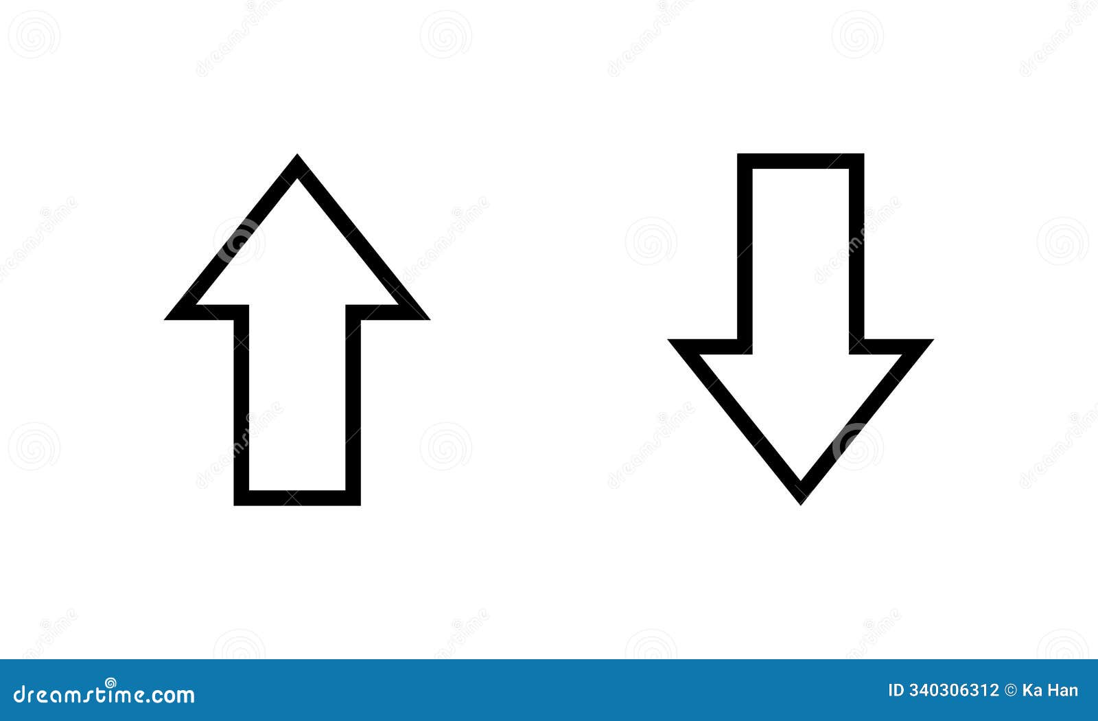 Up and Down Arrow Line Icon. Upward and Downward Sign Symbol Stock ...