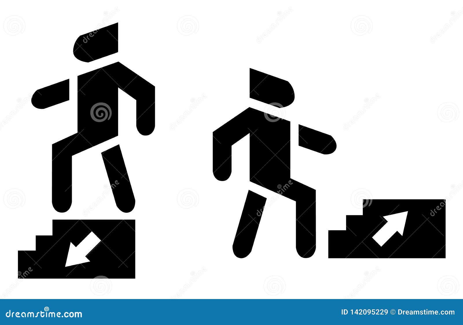 Up and Down Arrow. Use Staircase Background Icon Stock Vector ...