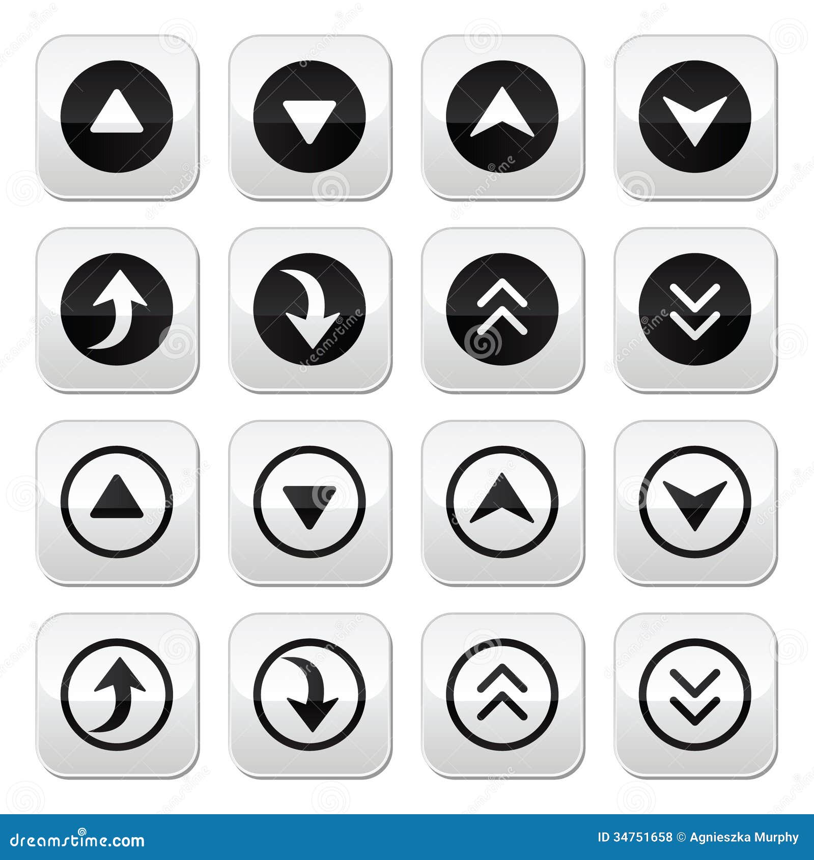 Up and Down Arrows Buttons Set Stock Illustration - Illustration of ...