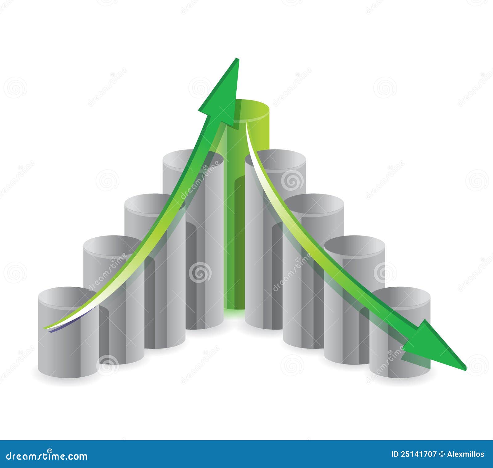 Up and Down Business Graph Concept Illustration De Stock Vector ...
