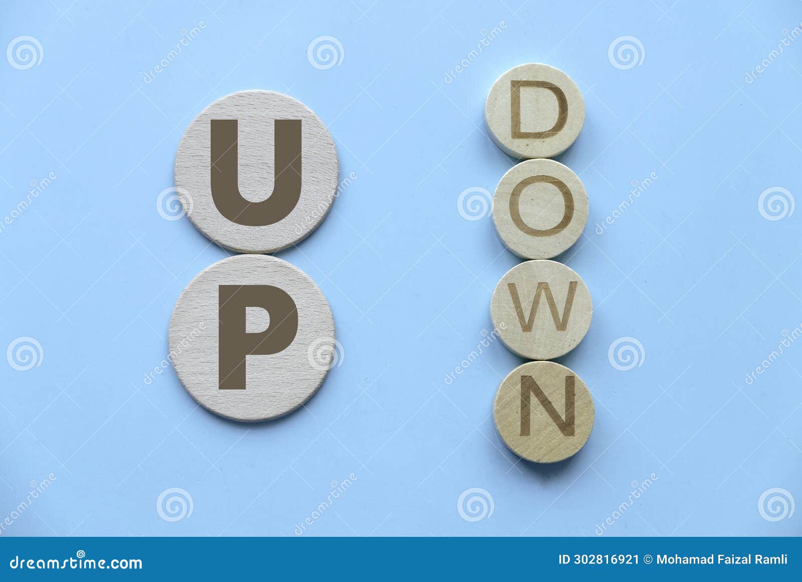 Up and Down Concept. Alphabet of Word Up and Down Stock Image - Image ...