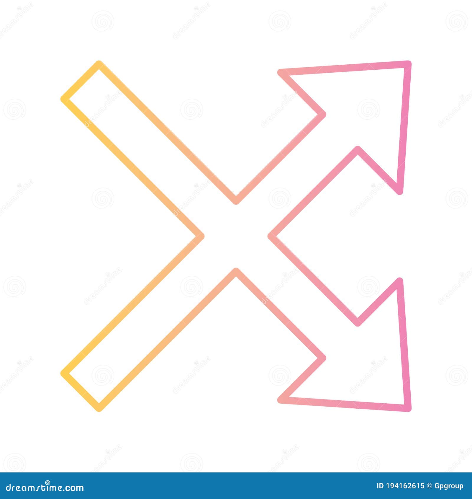 Up and Down Crossed Right Arrows Gradient Style Icon Vector Design ...