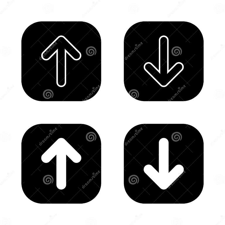 Up and Down Direction Arrow Icon in Black Square Stock Illustration ...