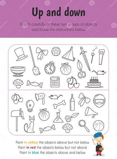 Up and Down Educational Sheet. Primary Module for Attention and ...