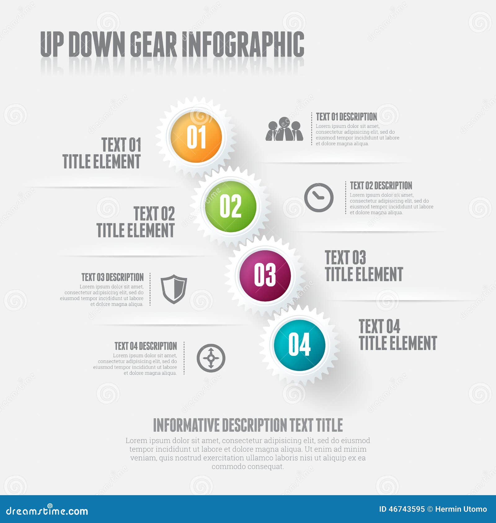 Up Down Gear Infographic stock vector. Illustration of template - 46743595