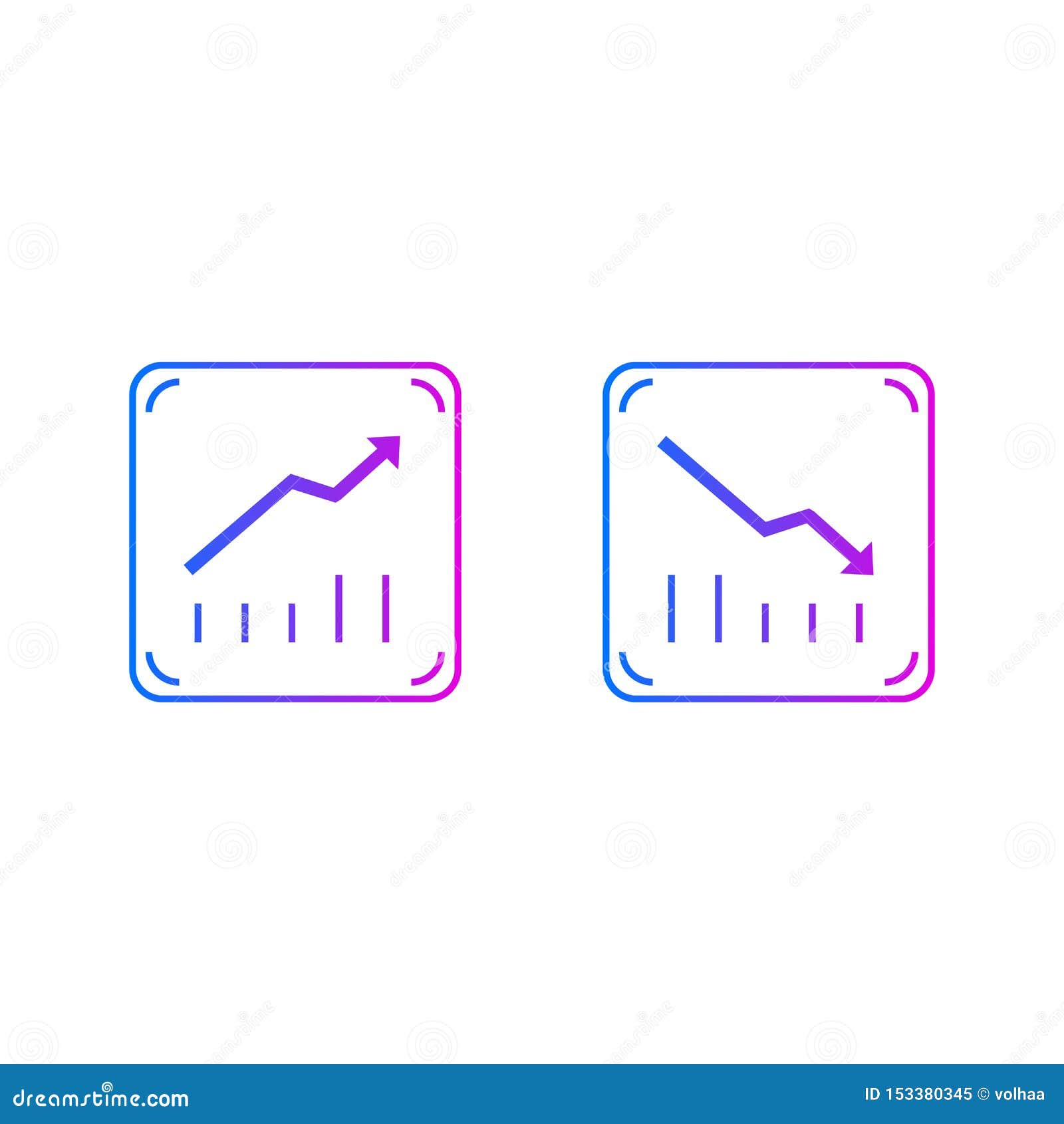 Up and down graphs stock vector. Illustration of data - 153380345