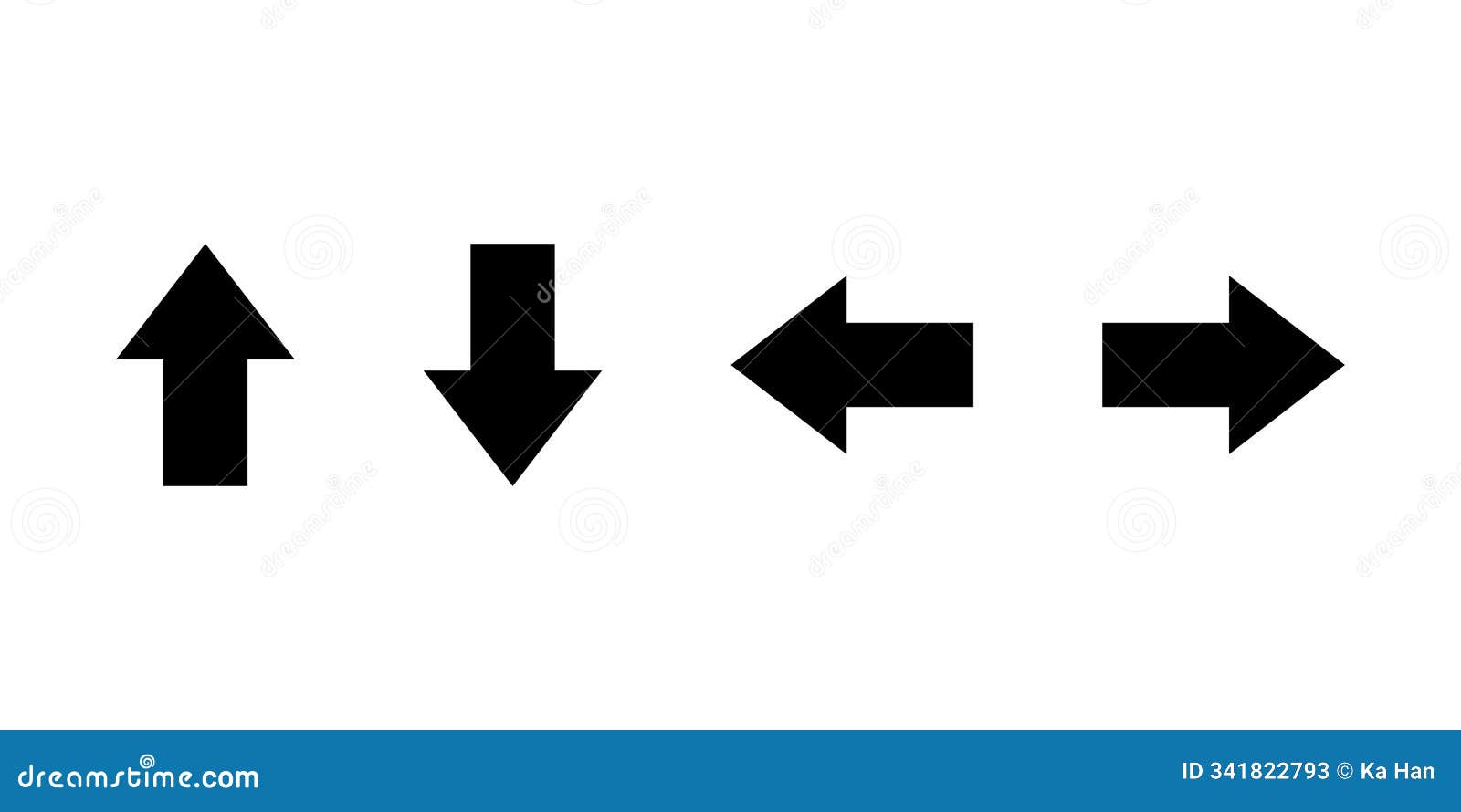 Up, Down, Left, and Right Arrow Icon in Generic Style Stock ...