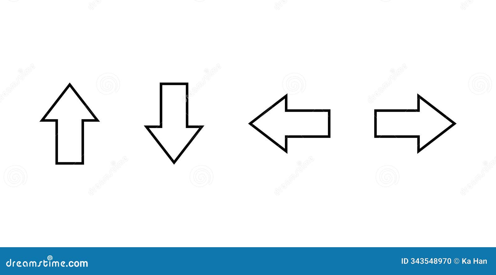 Up, Down, Left, and Right Arrow Icon in Line Style Stock Vector ...
