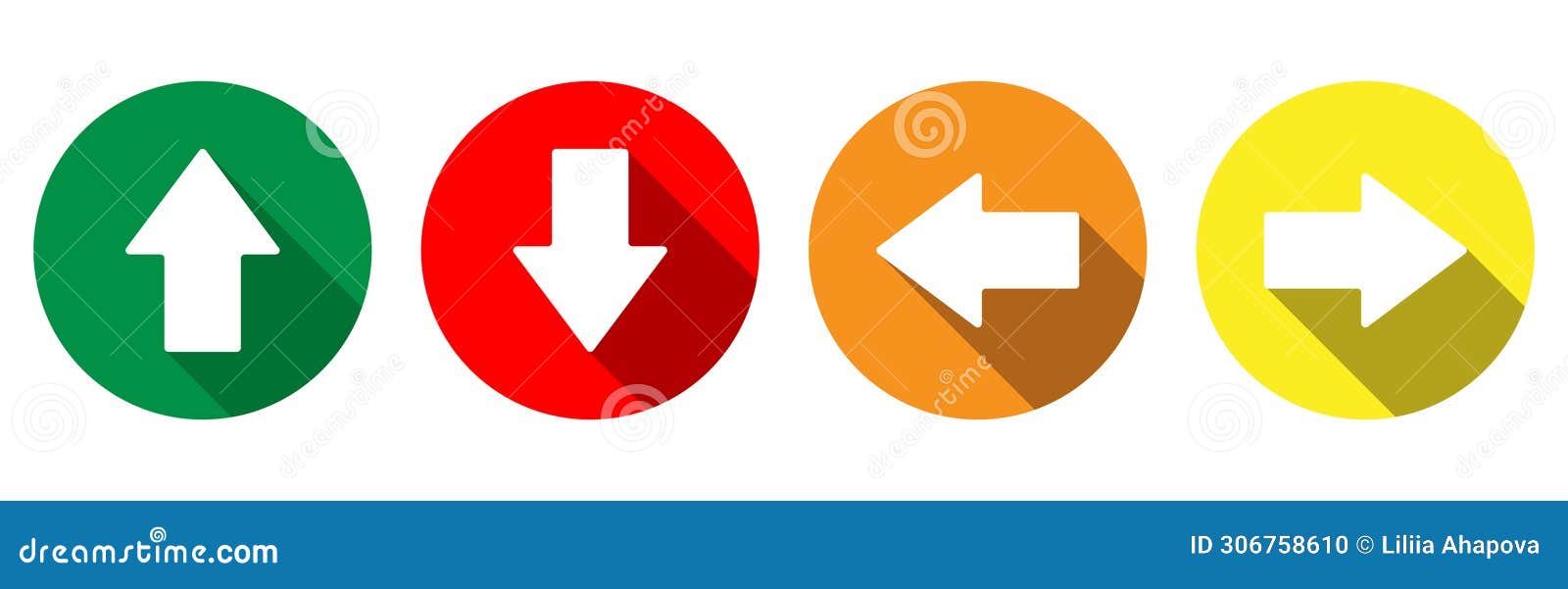 Up, Down, Left and Right Arrows. Stock Vector - Illustration of drop ...