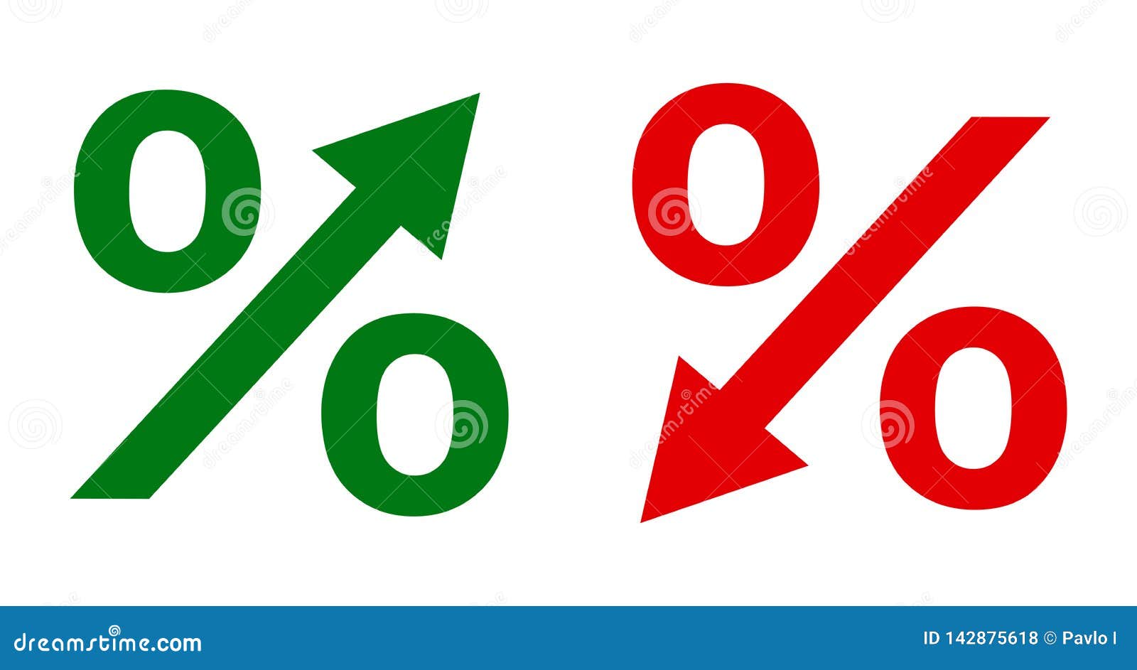 Up and Down Percent Icon - Vector Stock Vector - Illustration of ...