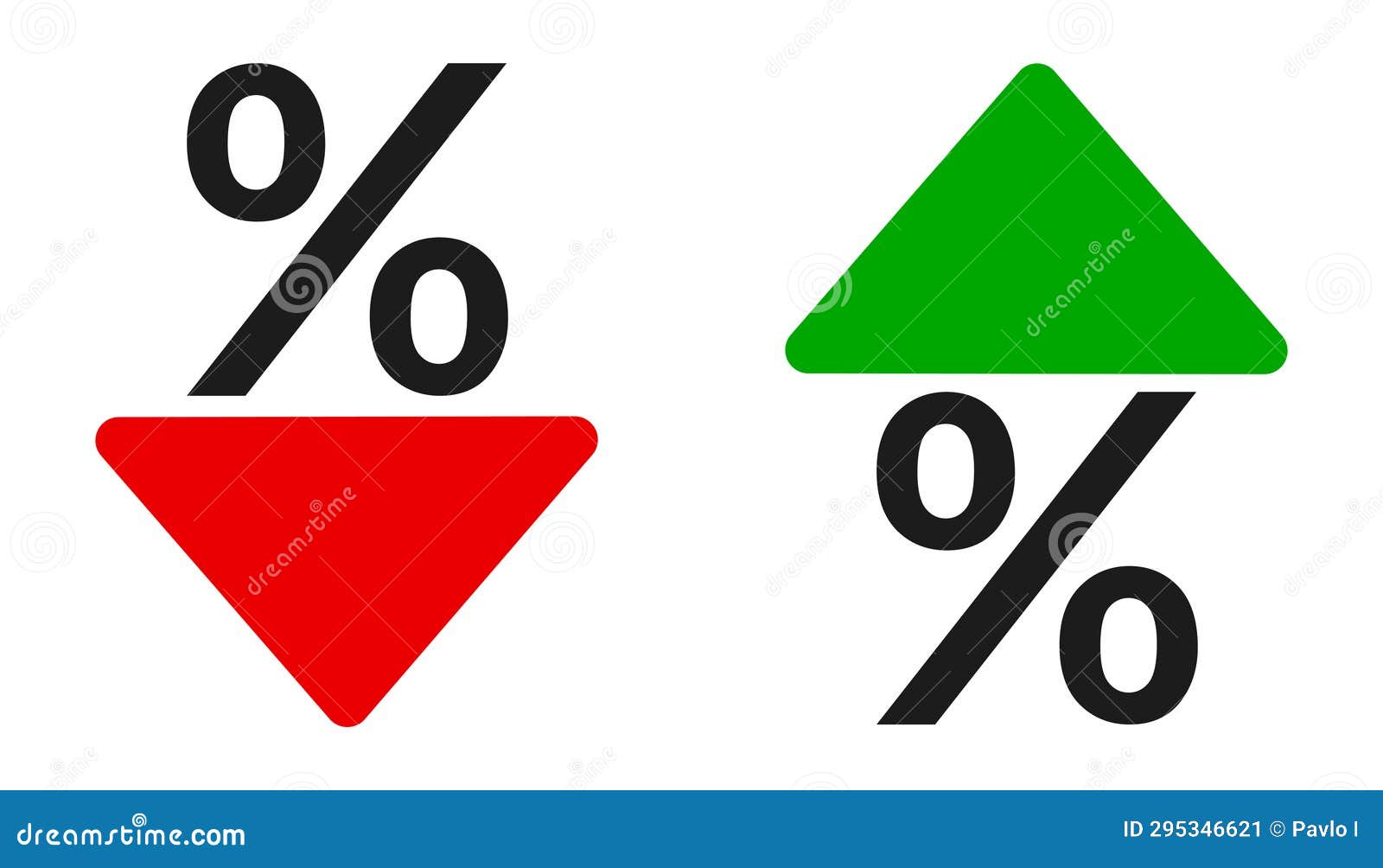Up and Down Percent Icon - for Stock Stock Vector - Illustration of interest, isolated: 295346621