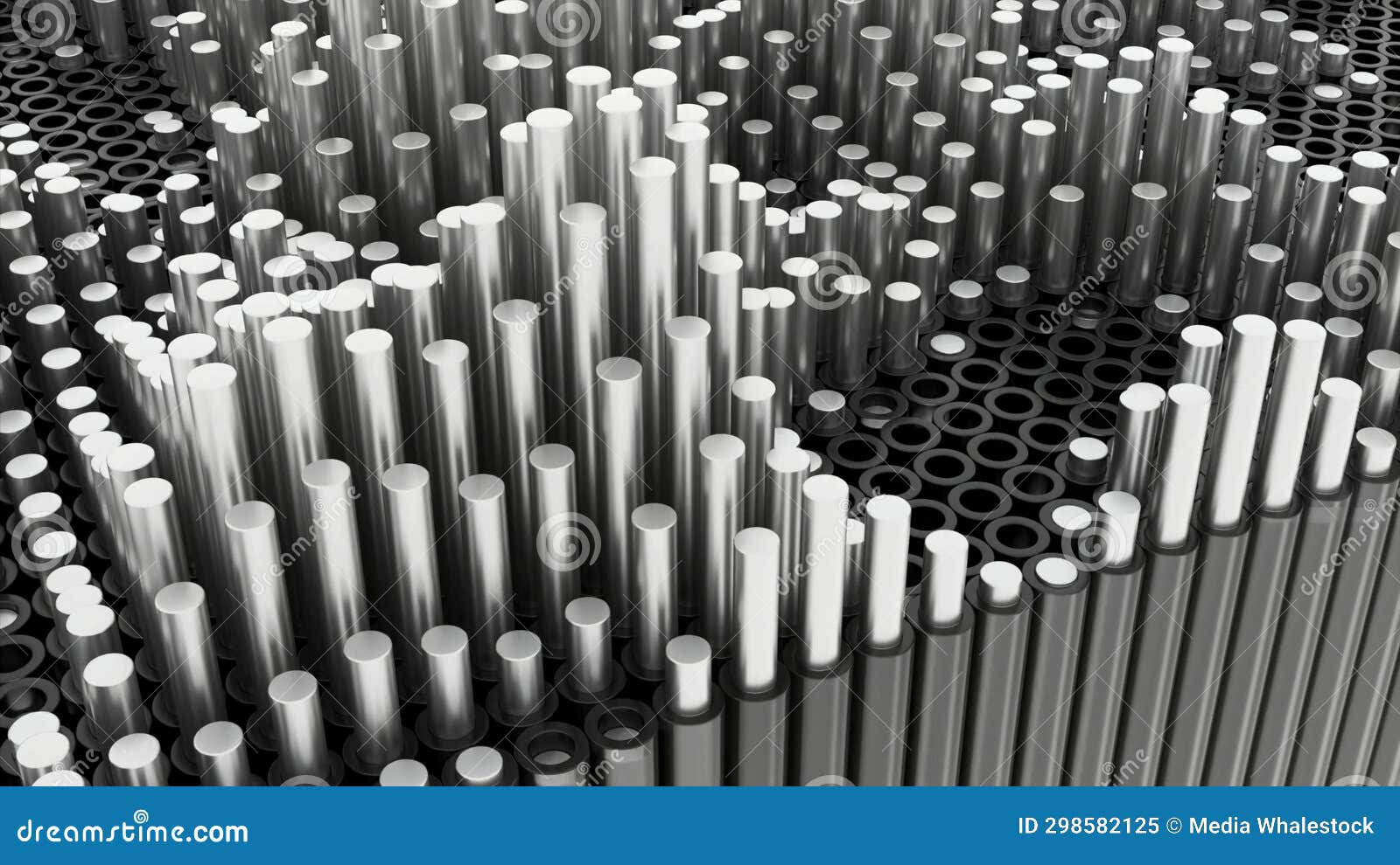 Up and Down Wave Like Motion of Straight Long 3D Stripes Moving through ...