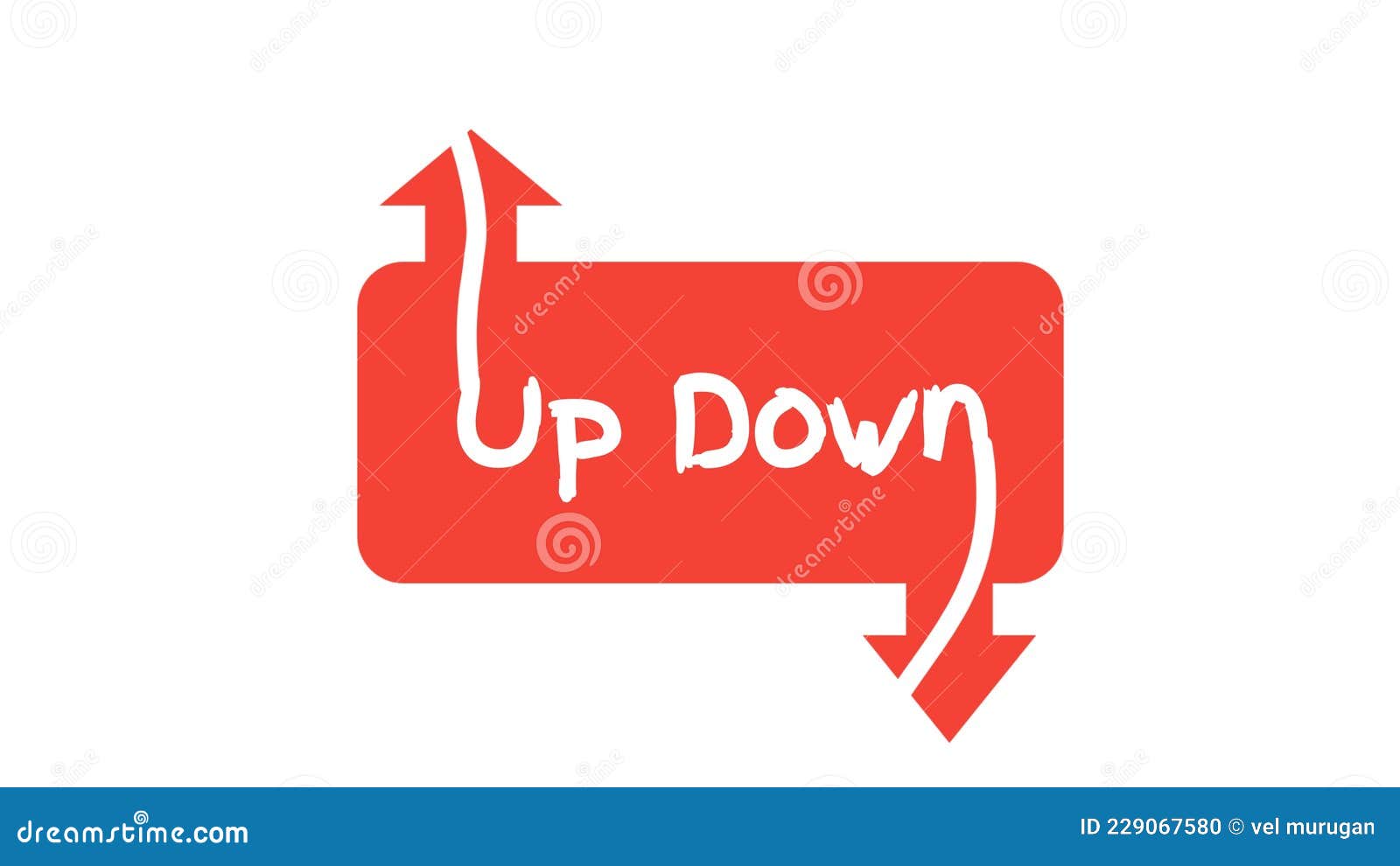 Up Down Words Designed by Red Box with Arrows Stock Illustration ...