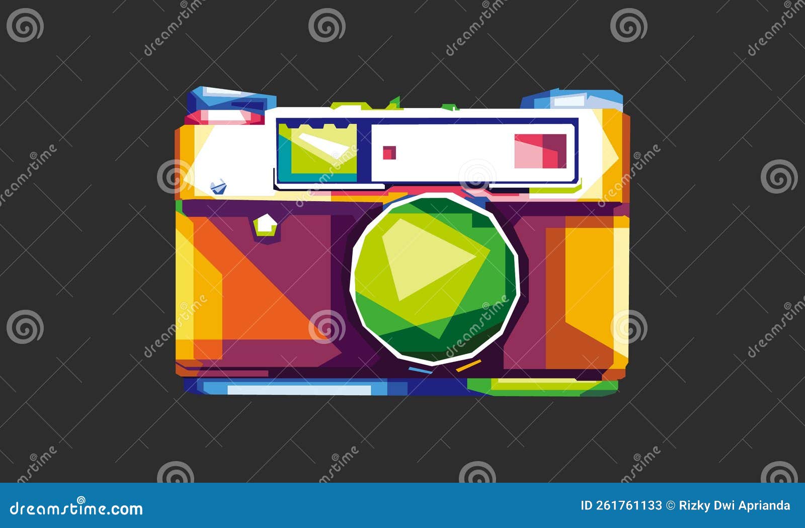 Cool Camera with Advanced Lens Design Cartoon Wpap Popart Artwork with ...