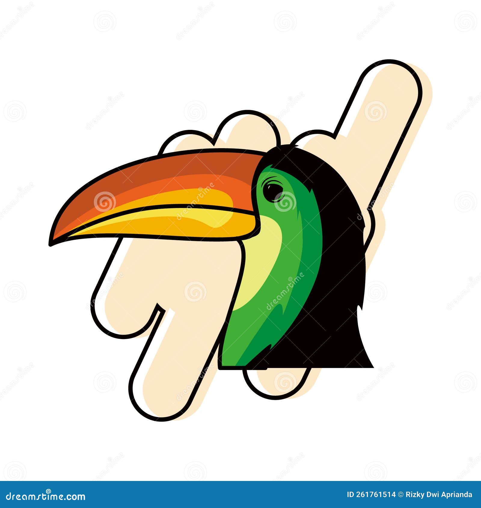 Illustration Of Tukan Toco Bird Cartoon, Cute Funny Character, Flat ...
