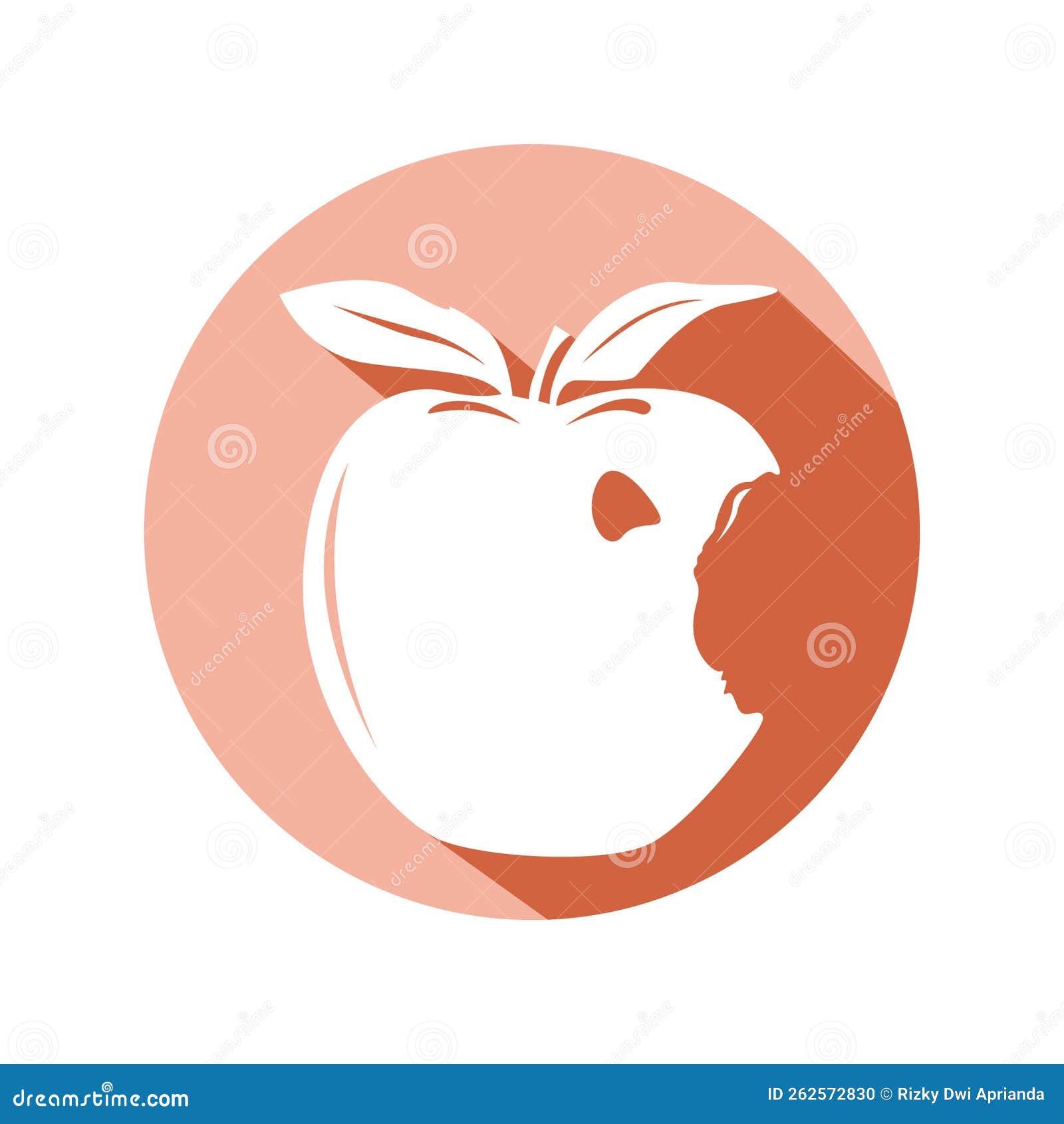 Vector Design of a Used Apple in a Long Shadow Style Stock Vector ...