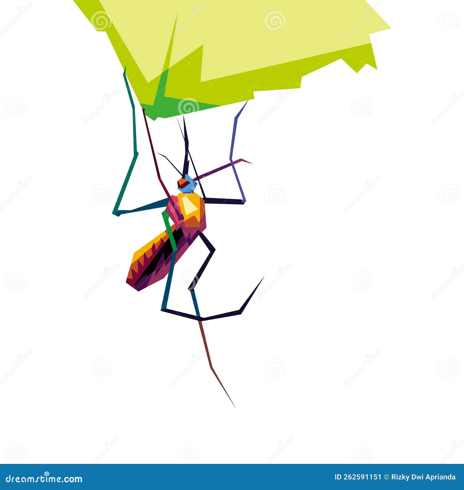 Colorful Mosquito Illustration Design Popart Stock Vector ...