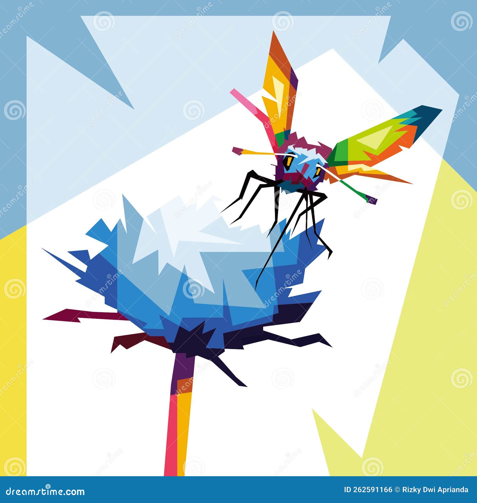 Unique Insect Illustration Design Popart Art Stock Vector ...