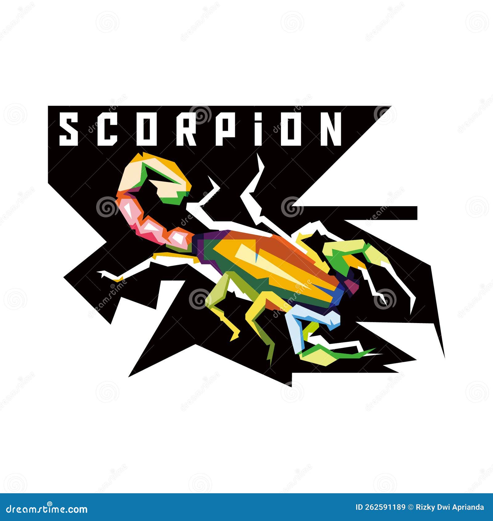 Colorful Scorpion Illustration Design, Isolated Patterned Black ...