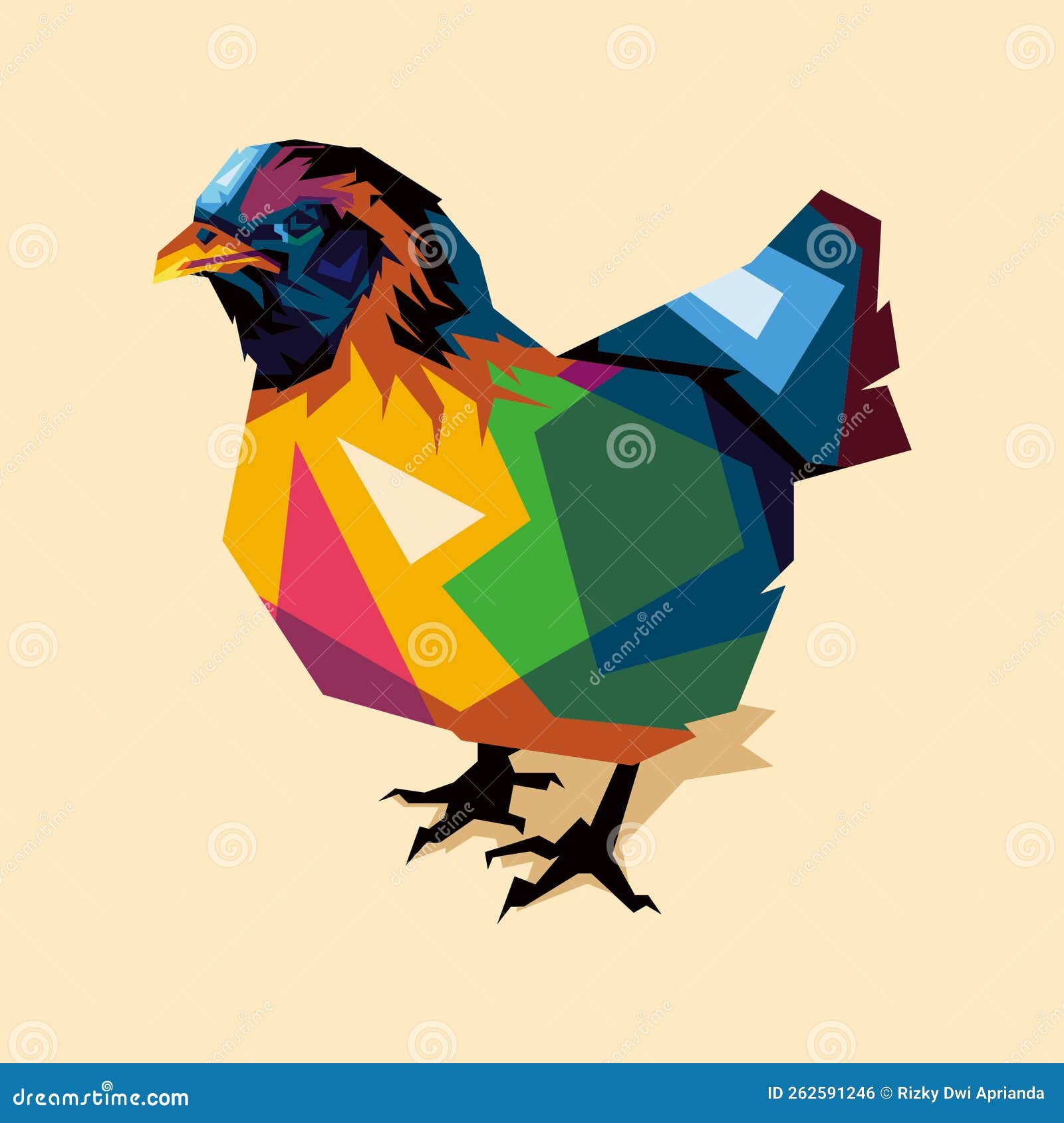 Illustration Design of a Hen Design Wpap Stock Vector - Illustration of ...