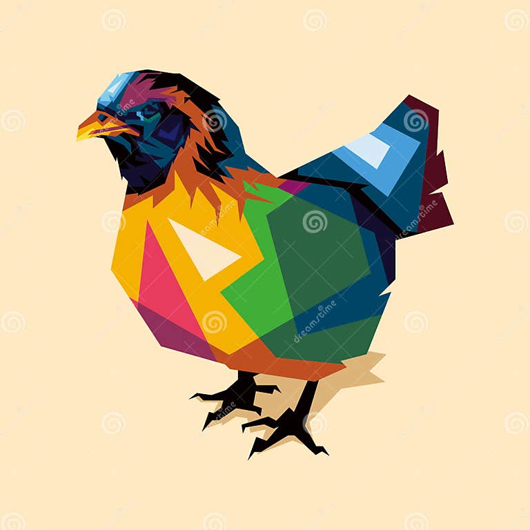 Illustration Design of a Hen Design Wpap Stock Vector - Illustration of ...