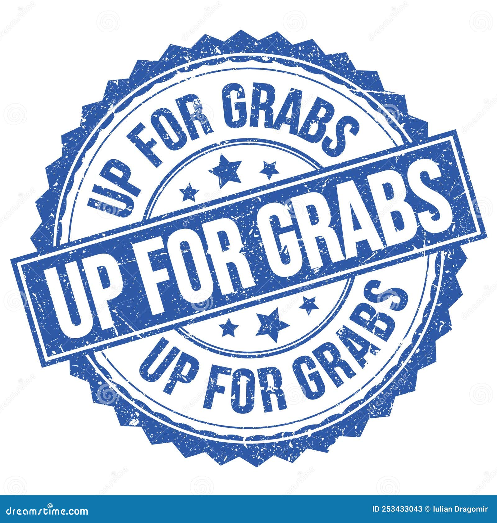 UP for GRABS Text on Blue Round Stamp Sign Stock Illustration ...