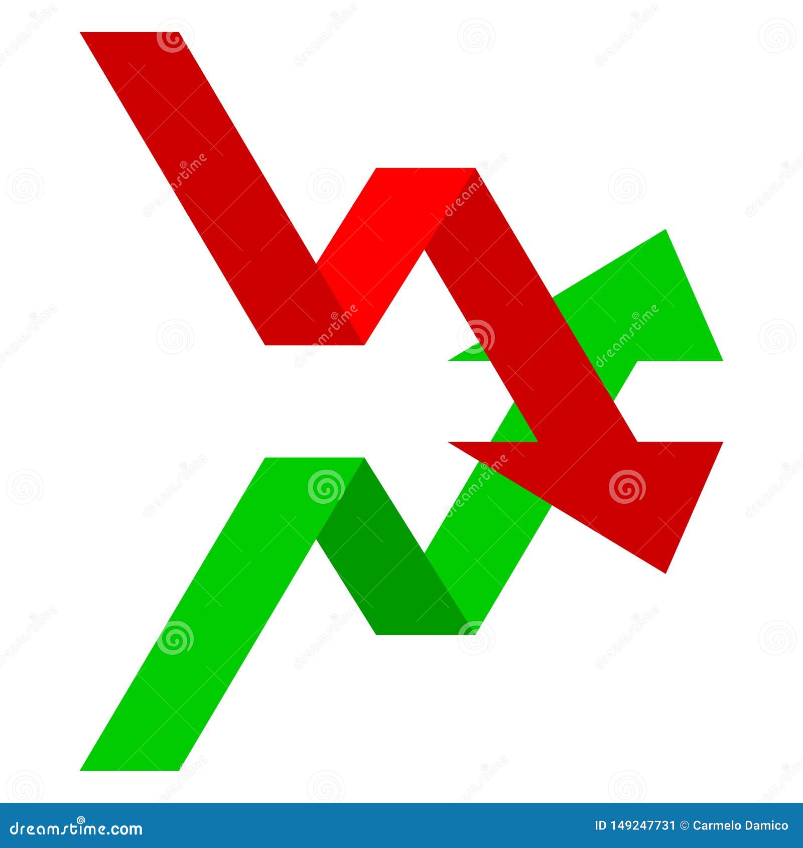 Up and Down Financial Arrows Stock Illustration - Illustration of ...