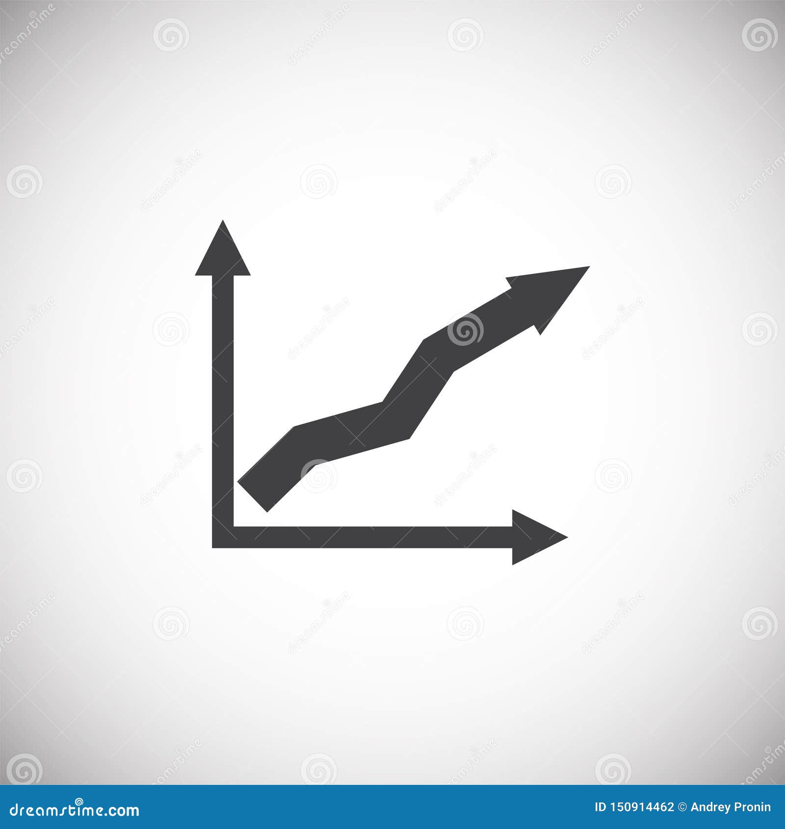 Up Grow Chart Icon on Background for Graphic and Web Design. Simple ...