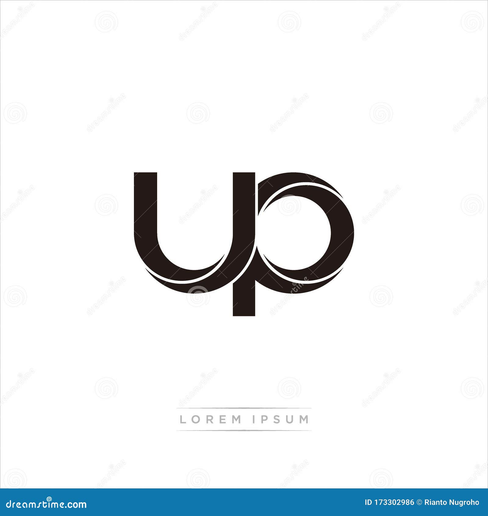 Up Initial Letter Split Lowercase Modern Monogram Linked Outline ...