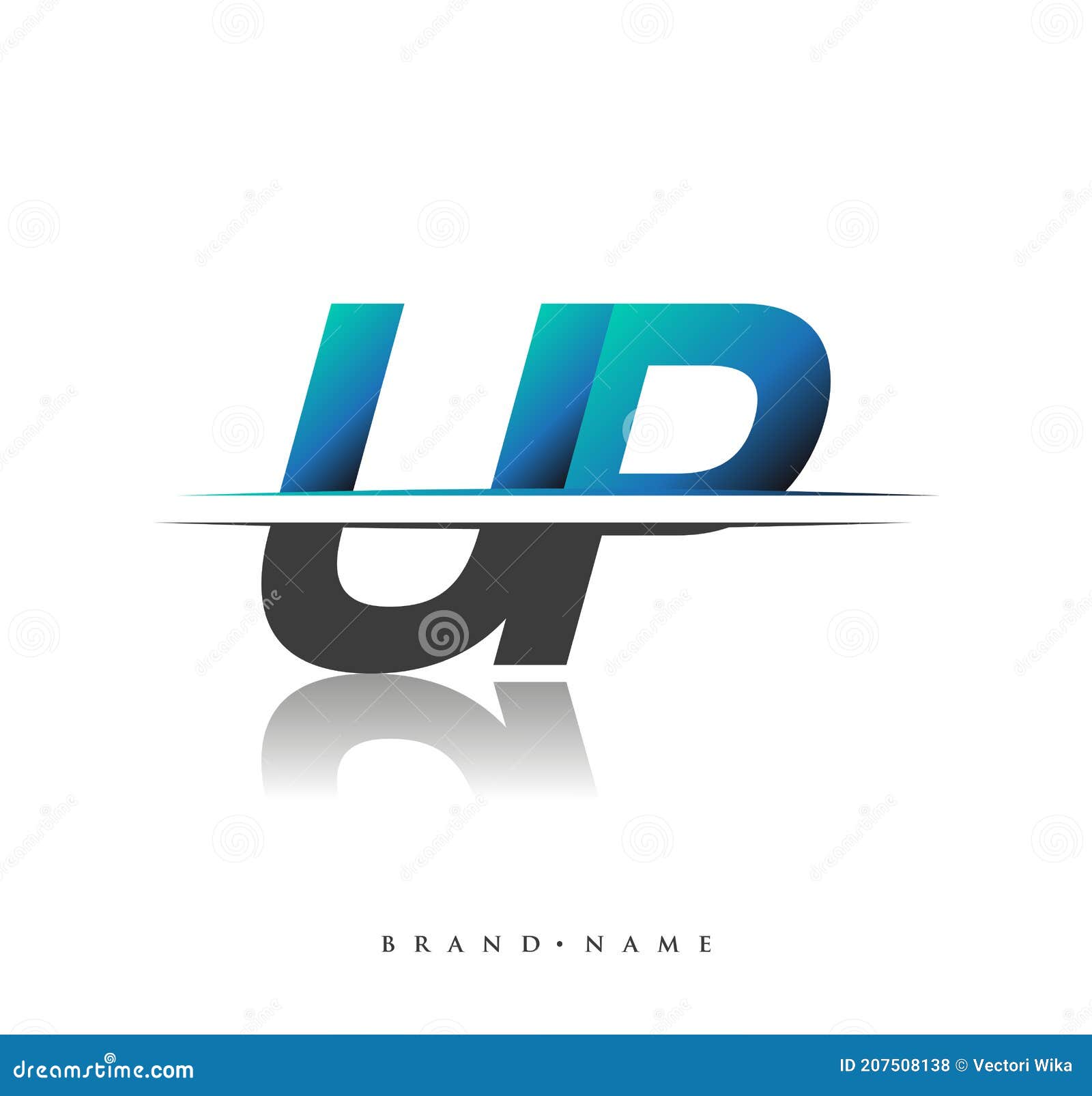 UP Initial Logo Company Name Colored Black and Blue, Simple and Modern ...