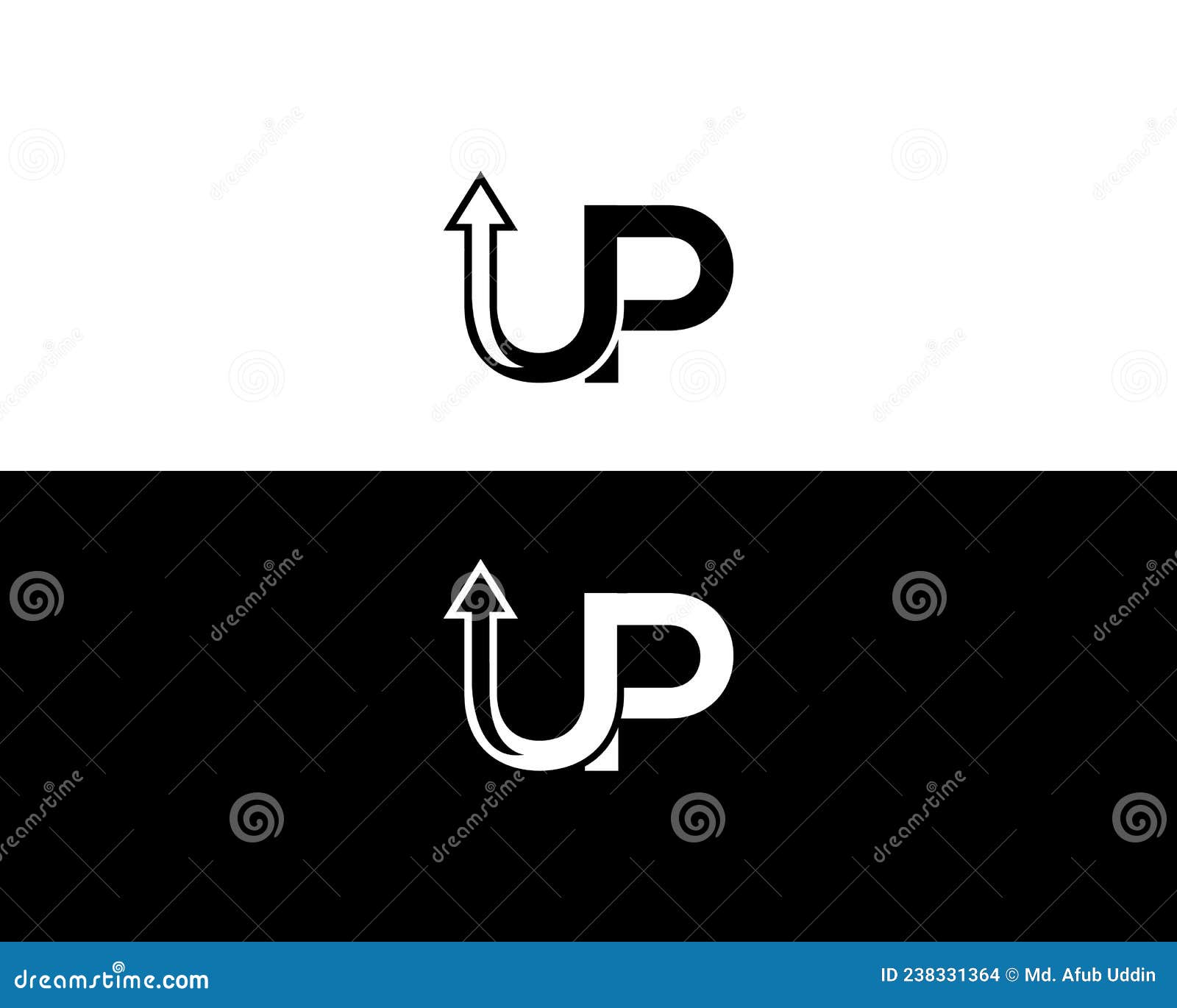 UP Logo and Icon with Arrow Symbol Stock Vector - Illustration of ...